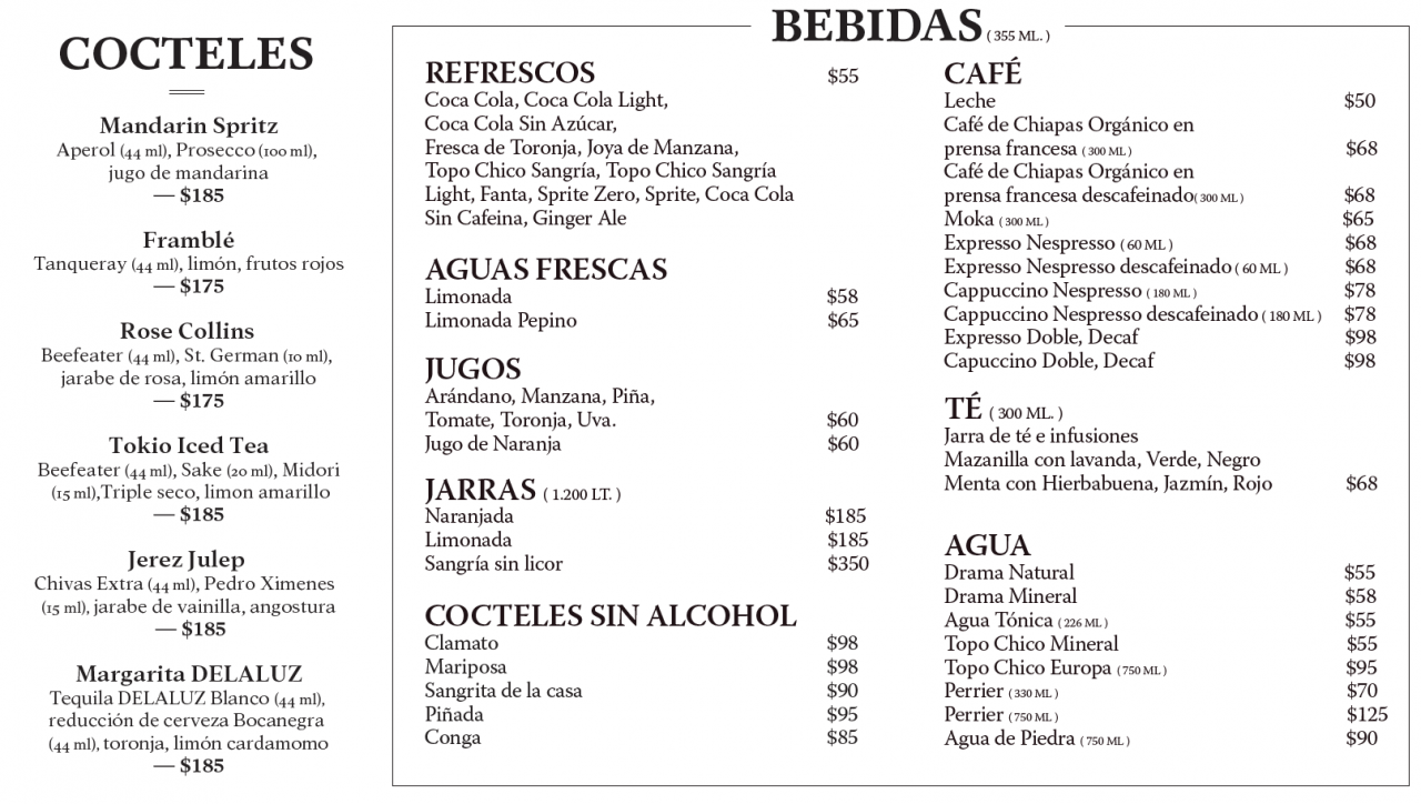 Menú | Bardot